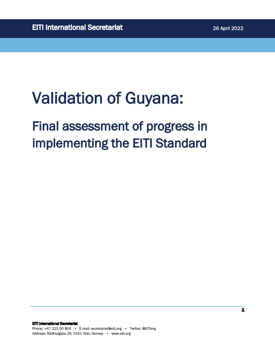 Guyana 2021 Validation Report. - EITI